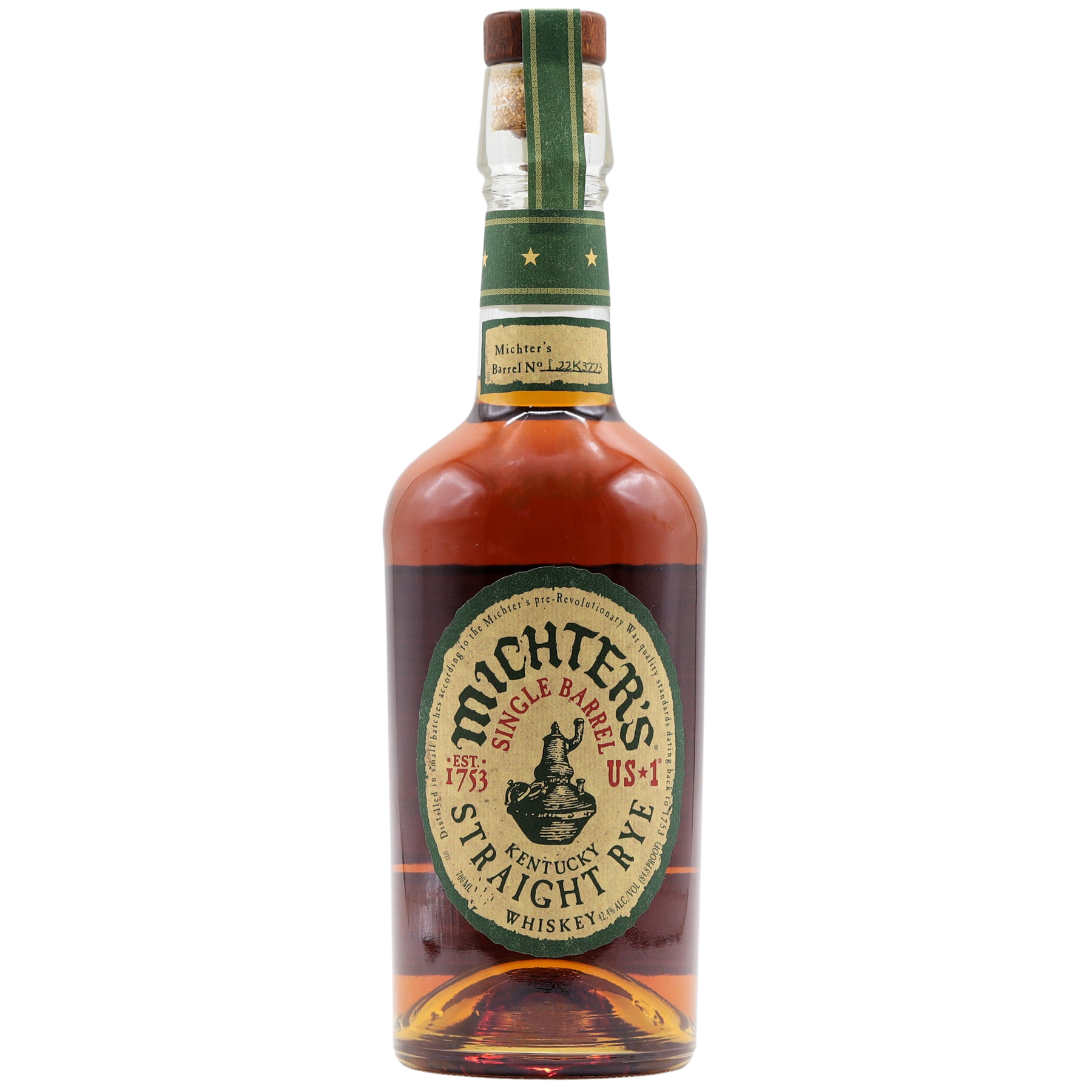 MICHTER'S - US*1 STRAIGHT RYE – Mane Specialist Bottleshop
